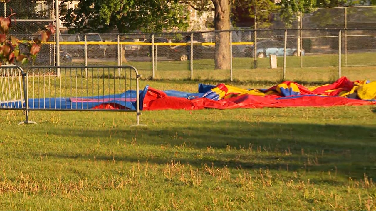 Strong winds blow bouncy castle into the air, leaving Montreal child in ...