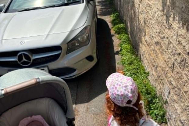 Baby and child forced on to road by 'selfish' pavement parking in ...