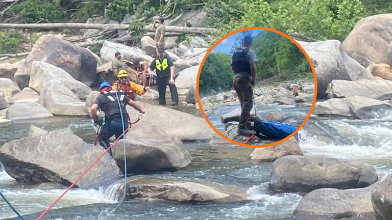 Man rescued after falling off cliff into river in North Carolina mountains