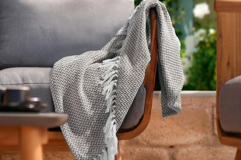 Home Bargains £6 throw is perfect for relaxed summer evenings