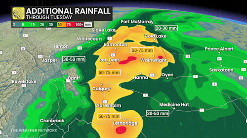 80+ mm and counting: Long-duration rainfall hits Alberta this week