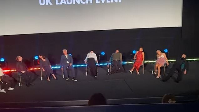 The Toy Story 5 cast pretend that Andy's coming live on stage
