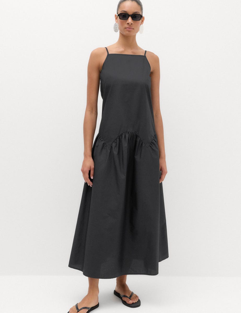 M&S' £30 black cotton midi dress is the quietly chic hero you'll wear ...