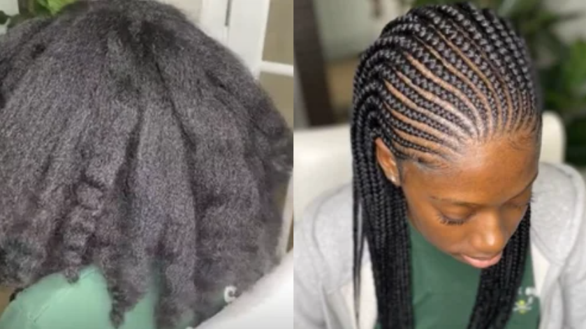 Half knotless half feed-in braids protective style combo tutorial