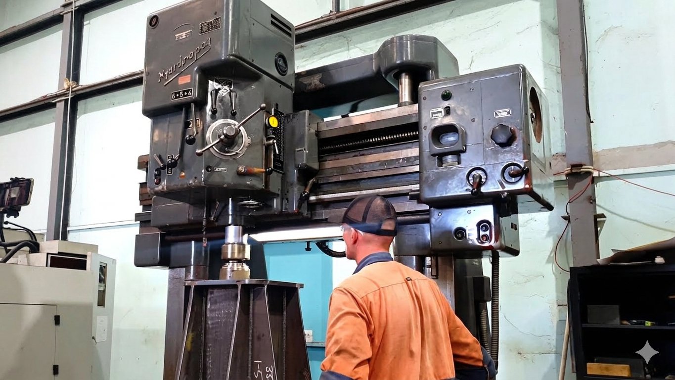Milling a robot stand on the jig borer