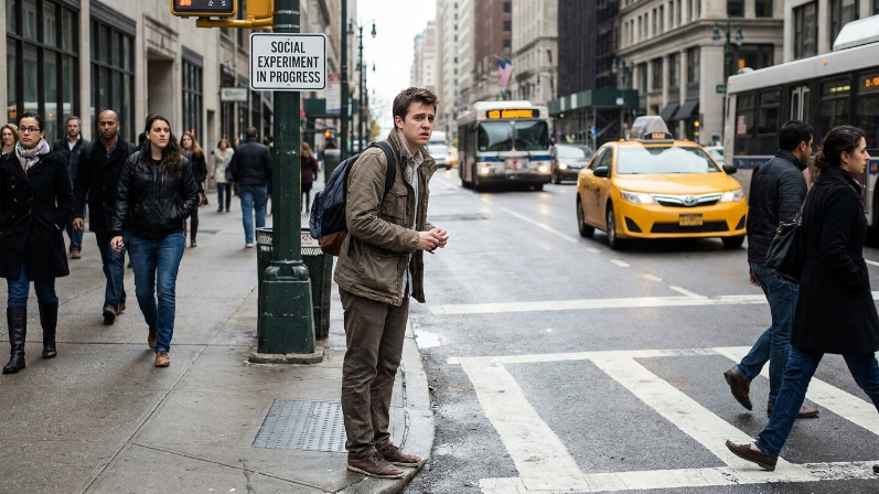 Appearing at both ends of the crosswalk at once