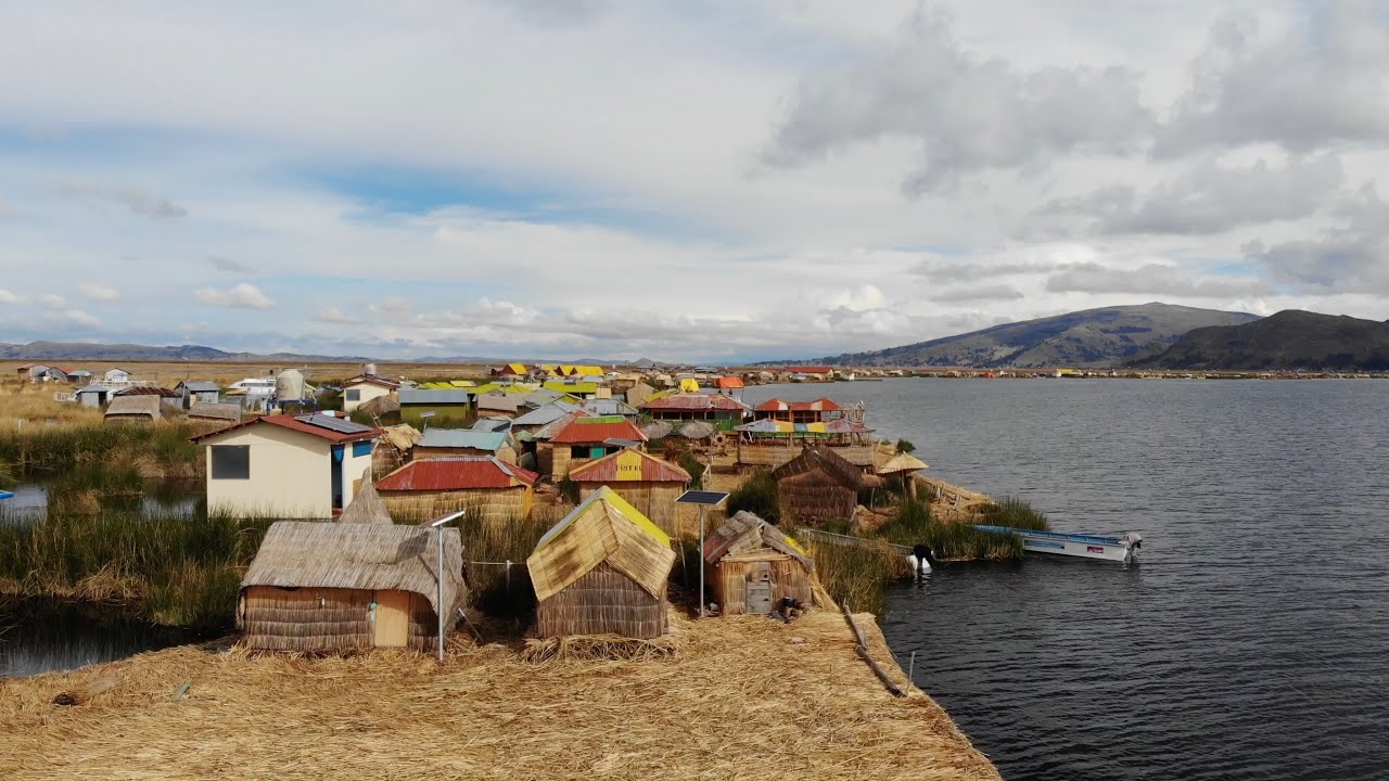Exploring the Uros floating islands at Lake Titicaca in Peru