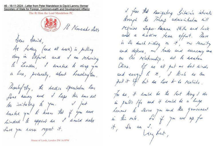 Peter Mandelson said Starmer would never regret making him US ...