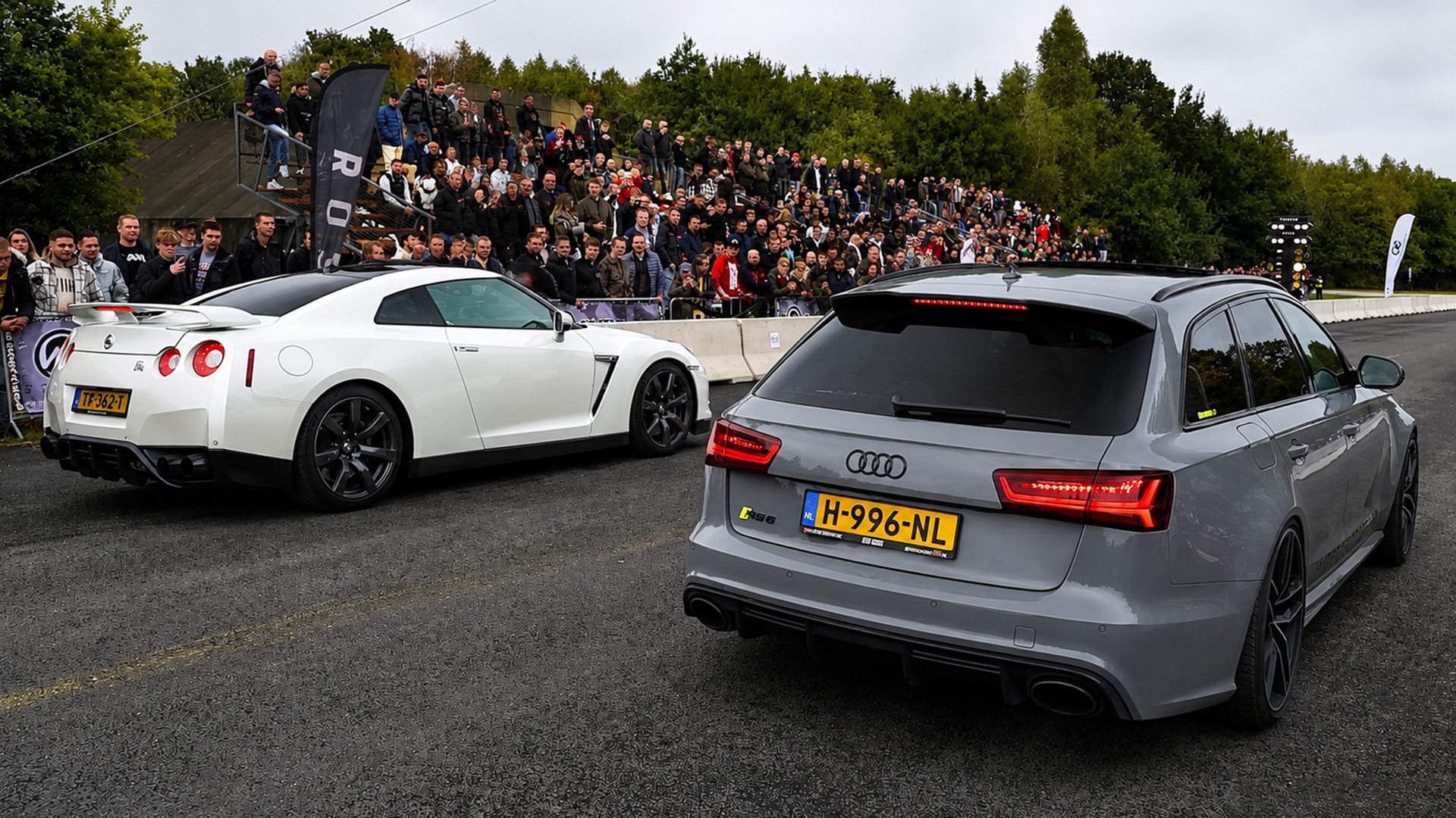 Nissan GT-R faces tuned Audi RS6 in drag race