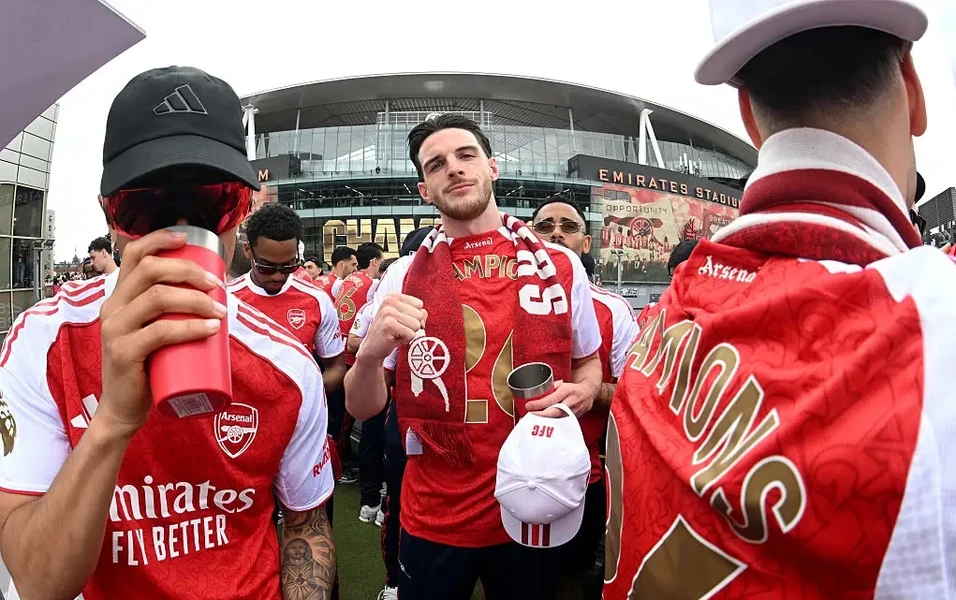 Rice and Madueke hit back at critics during Arsenal parade