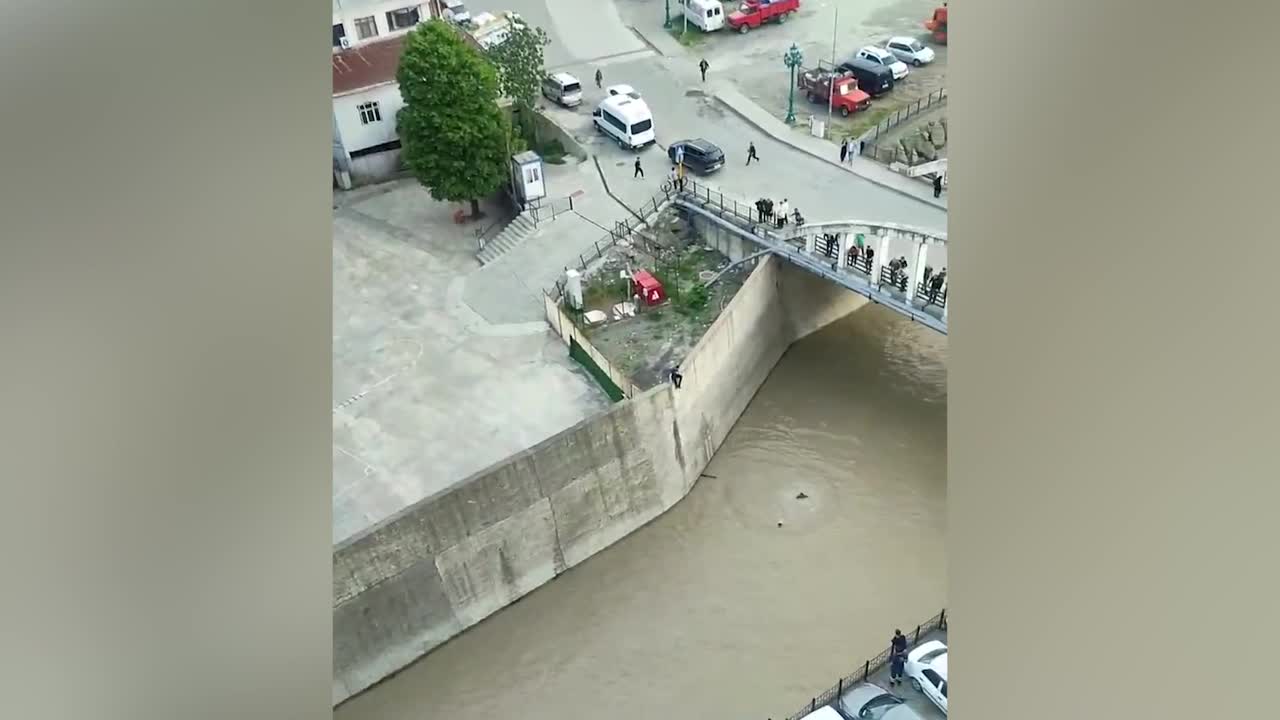 Hero ex-diver leaps into river to save drowning schoolgirl