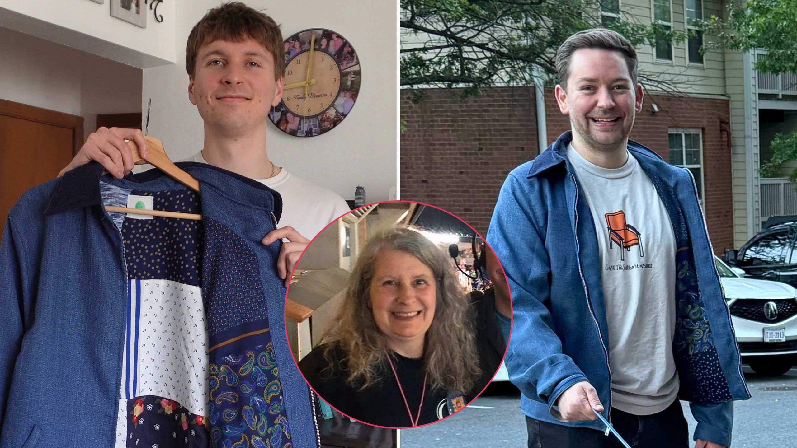 Designer creates jacket using client's late mom's clothes