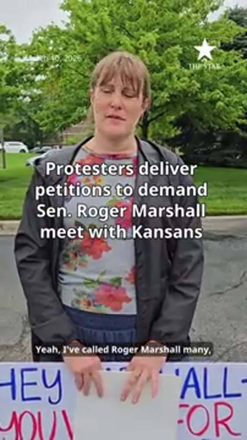 Protesters deliver petitions to demand Sen. Roger Marshall meet with ...