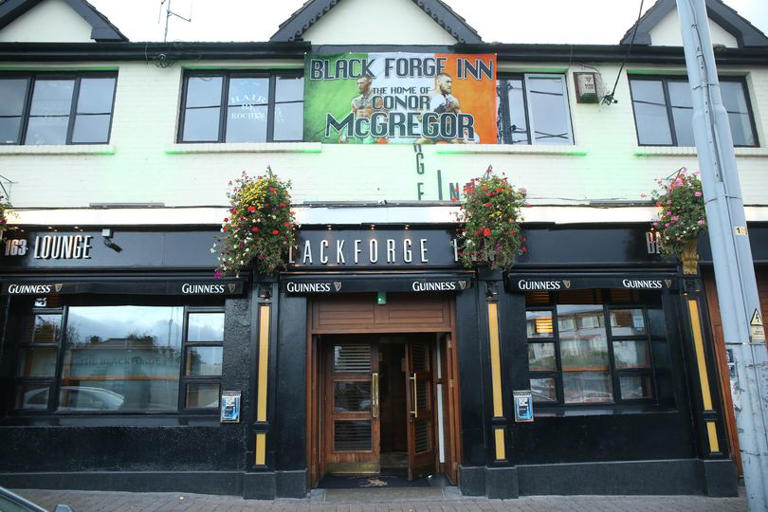 Brawl erupts at Conor McGregor's Black Forge Inn as bouncers jump into ...