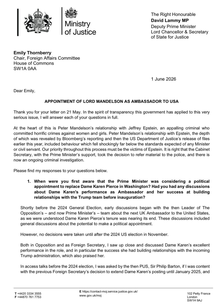 Starmer to chair cabinet meeting after release of Mandelson files