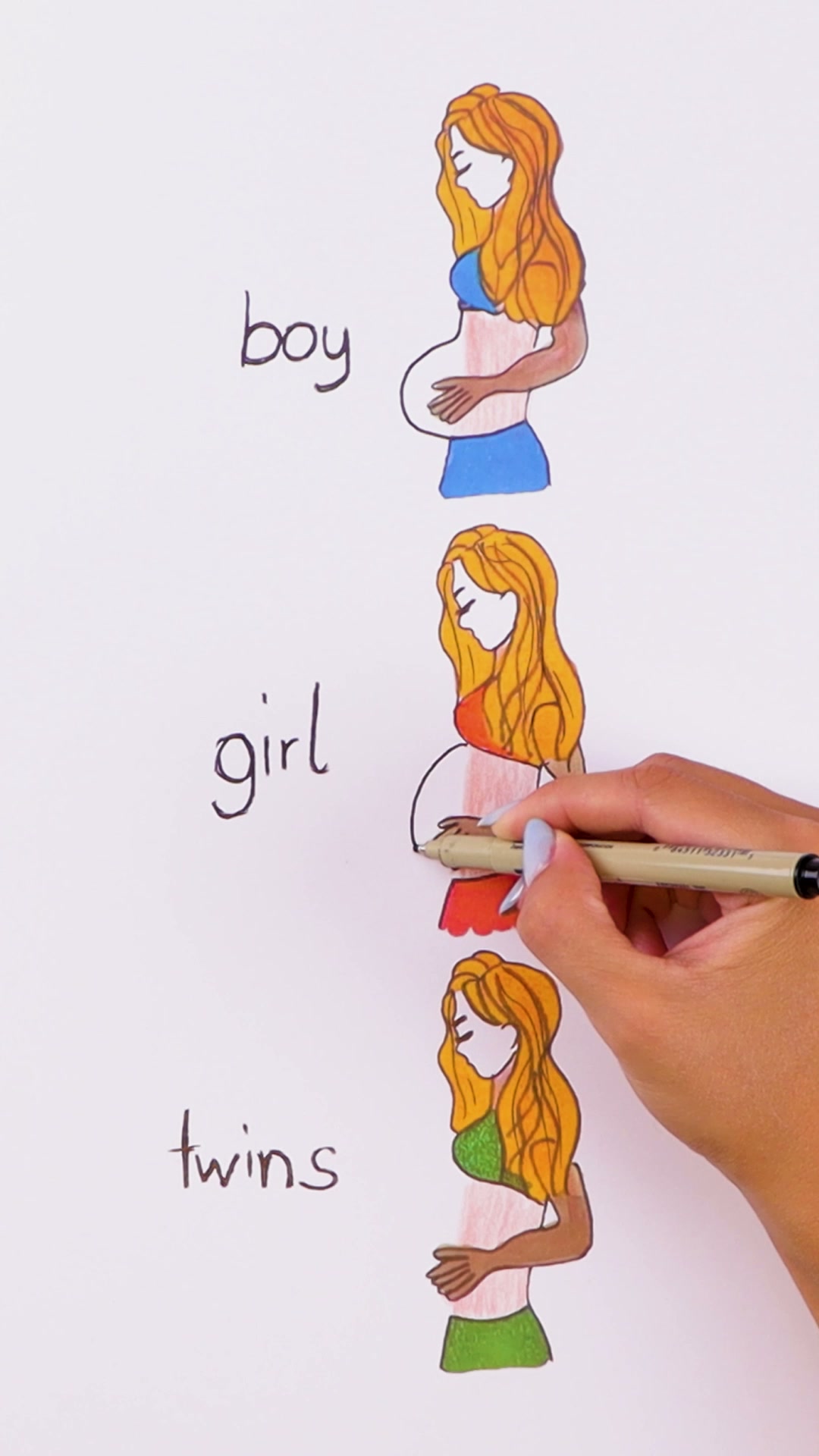 ¡Prediciendo el género del bebé por la forma de la barriga! 🤔👶