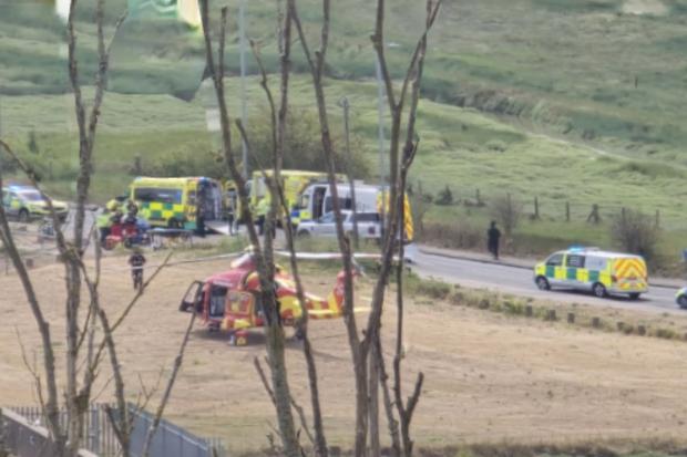Cyclist airlifted to hospital after 'serious' incident near train station