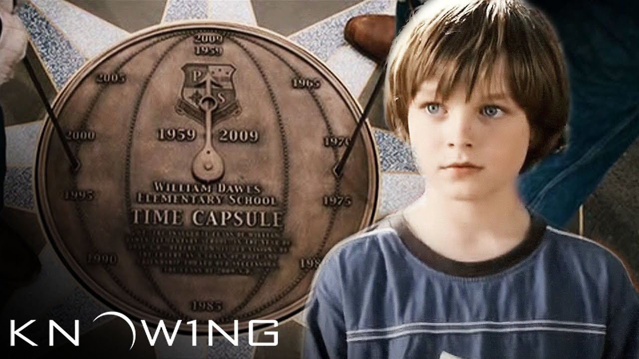 Knowing: Opening the time capsule reveals a mysterious letter scene