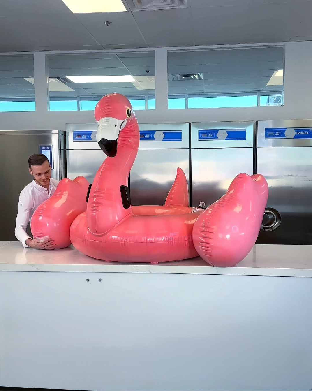 Chocolate flamingo float!