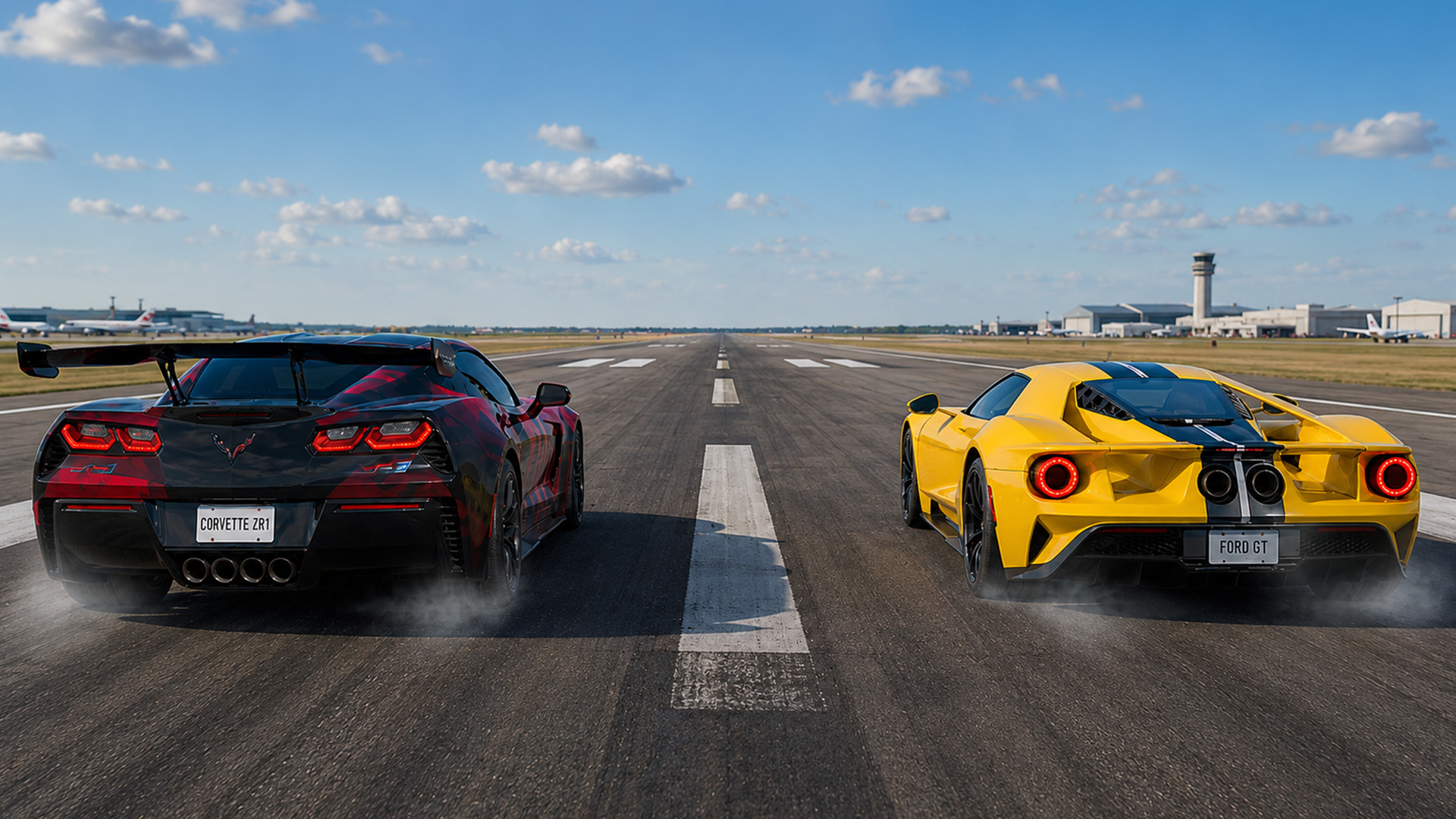 Ford GT vs 755HP Chevrolet Corvette ZR1 drag race