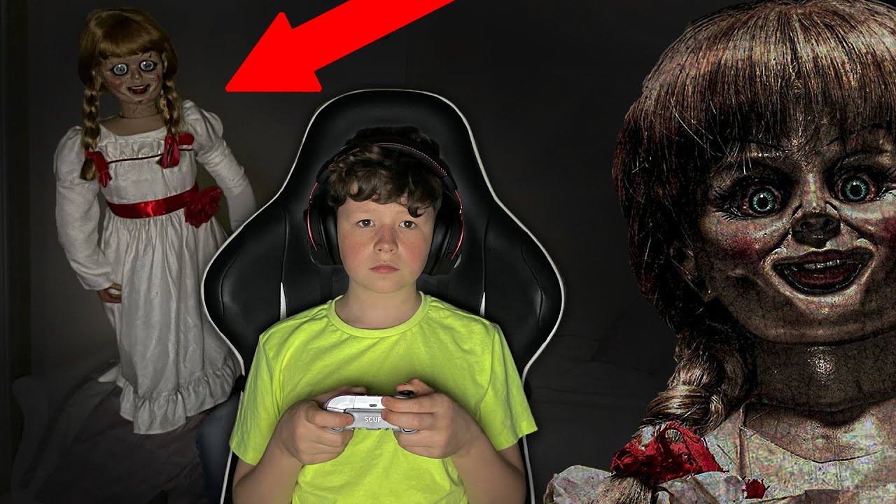 My little brother reacts to the Annabelle prank