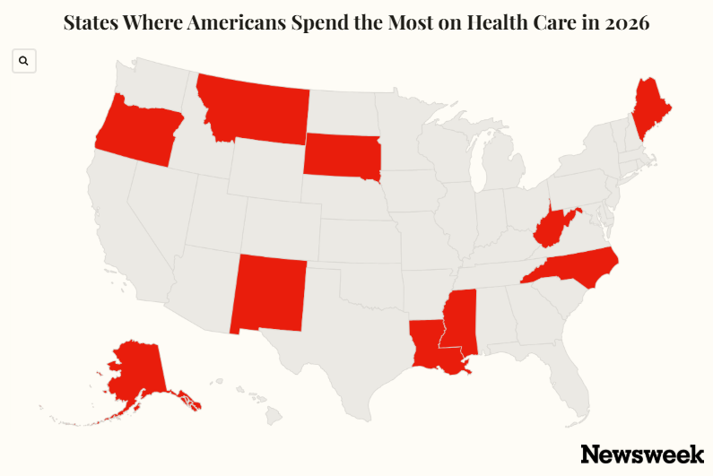 The states where Americans spend the most on health care in 2026