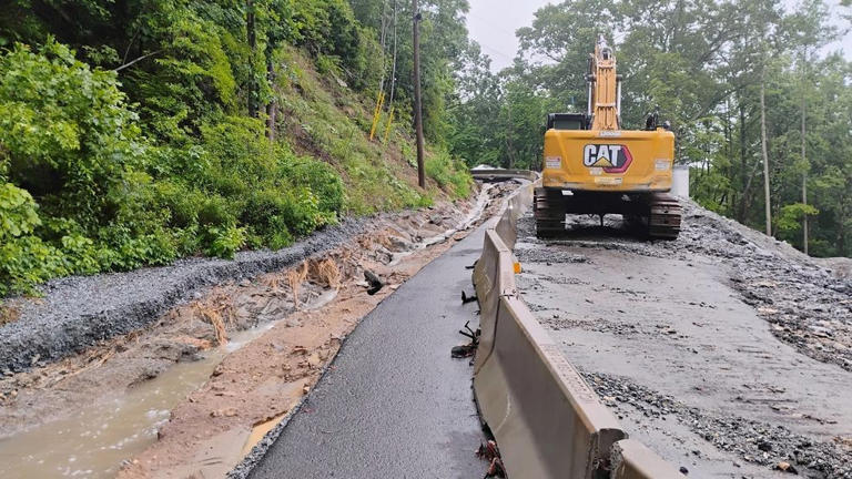 Bearwallow Mountain Road reopens after crews repair flood washouts and ...