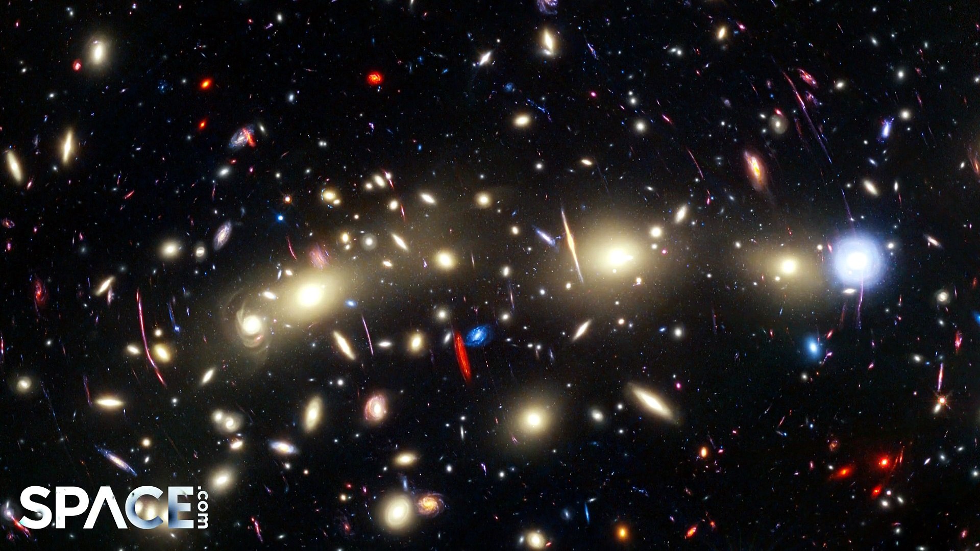 View of huge galaxy cluster via Webb and Hubble telescopes