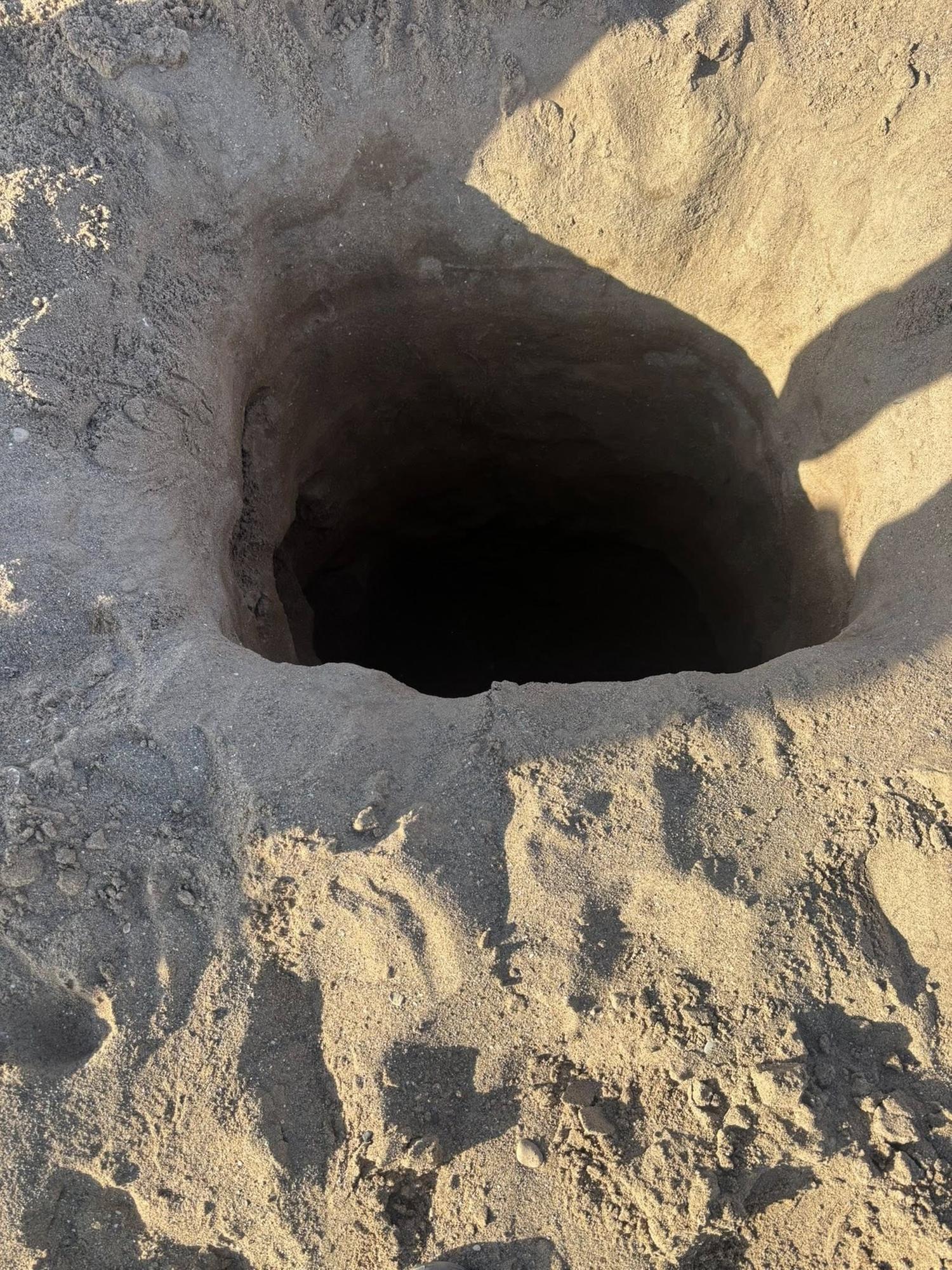 Coastguard warning after 'dangerous' huge hole found on Skegness beach