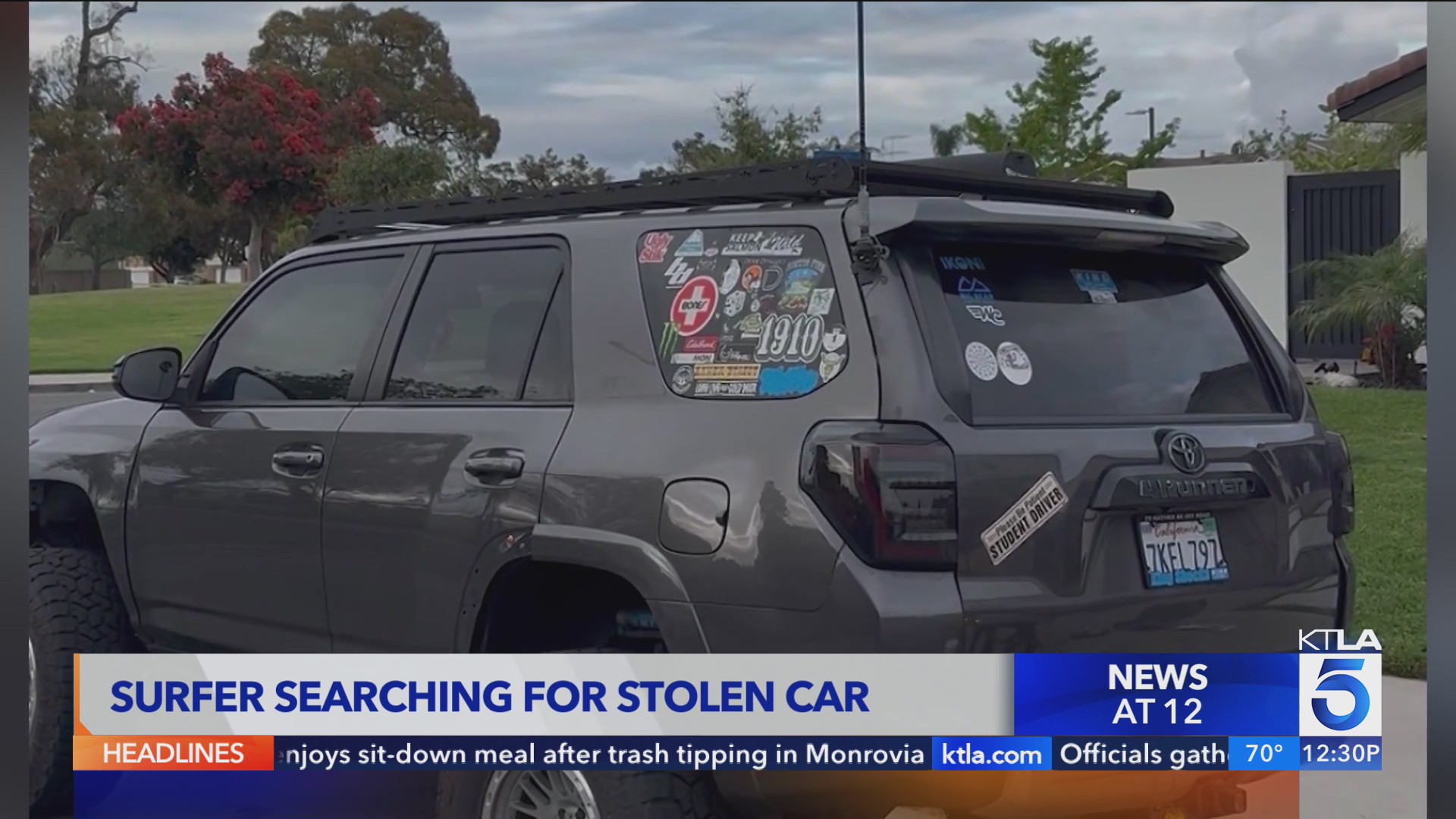 Surfer searching for stolen car in Huntington Beach