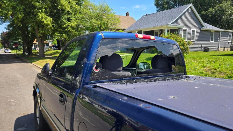 Vehicles struck by gunfire in Rock Island