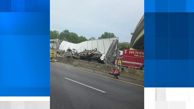 Crash involving 18-wheeler stirs traffic along I-565