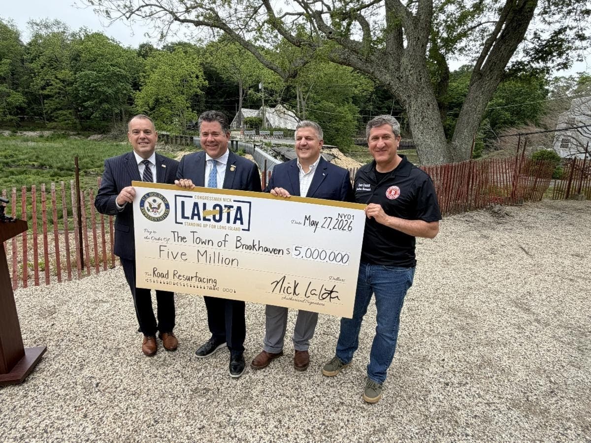 Ceremonial check for $5M to Brookhaven for highway projects includes $2 ...
