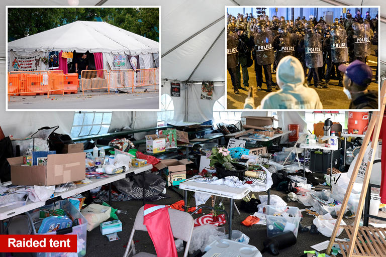 Inside the well-stocked anti-ICE coalition tent raided by feds outside ...