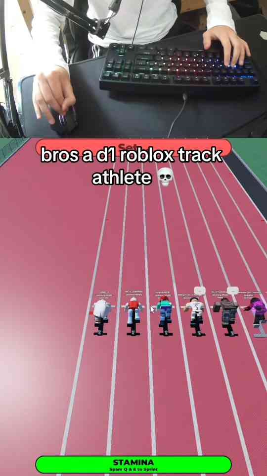 Hawked down in Roblox track and field