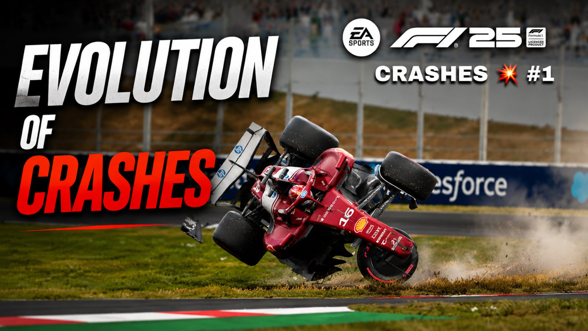 Evolution of crashing in F1 video games