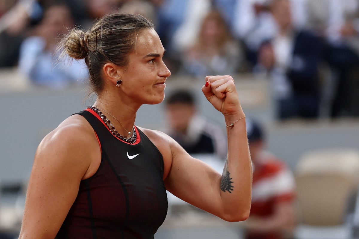Sabalenka leads Osaka in late-night French Open blockbuster