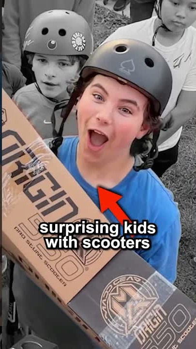 Surprising kids with scooters at the skatepark!