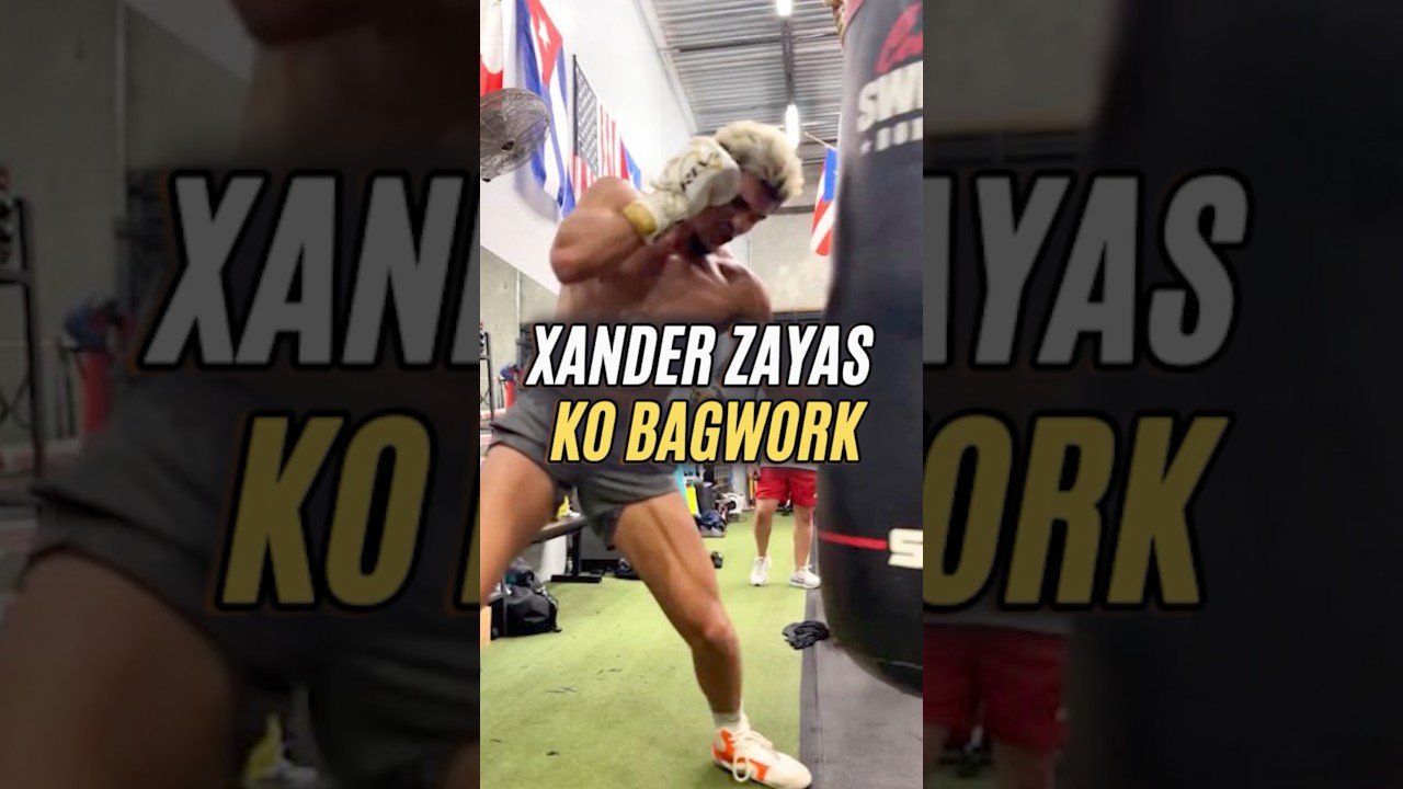 Xander Zayas unleashes brutal KO shots on heavy bag for Jaron Ennis