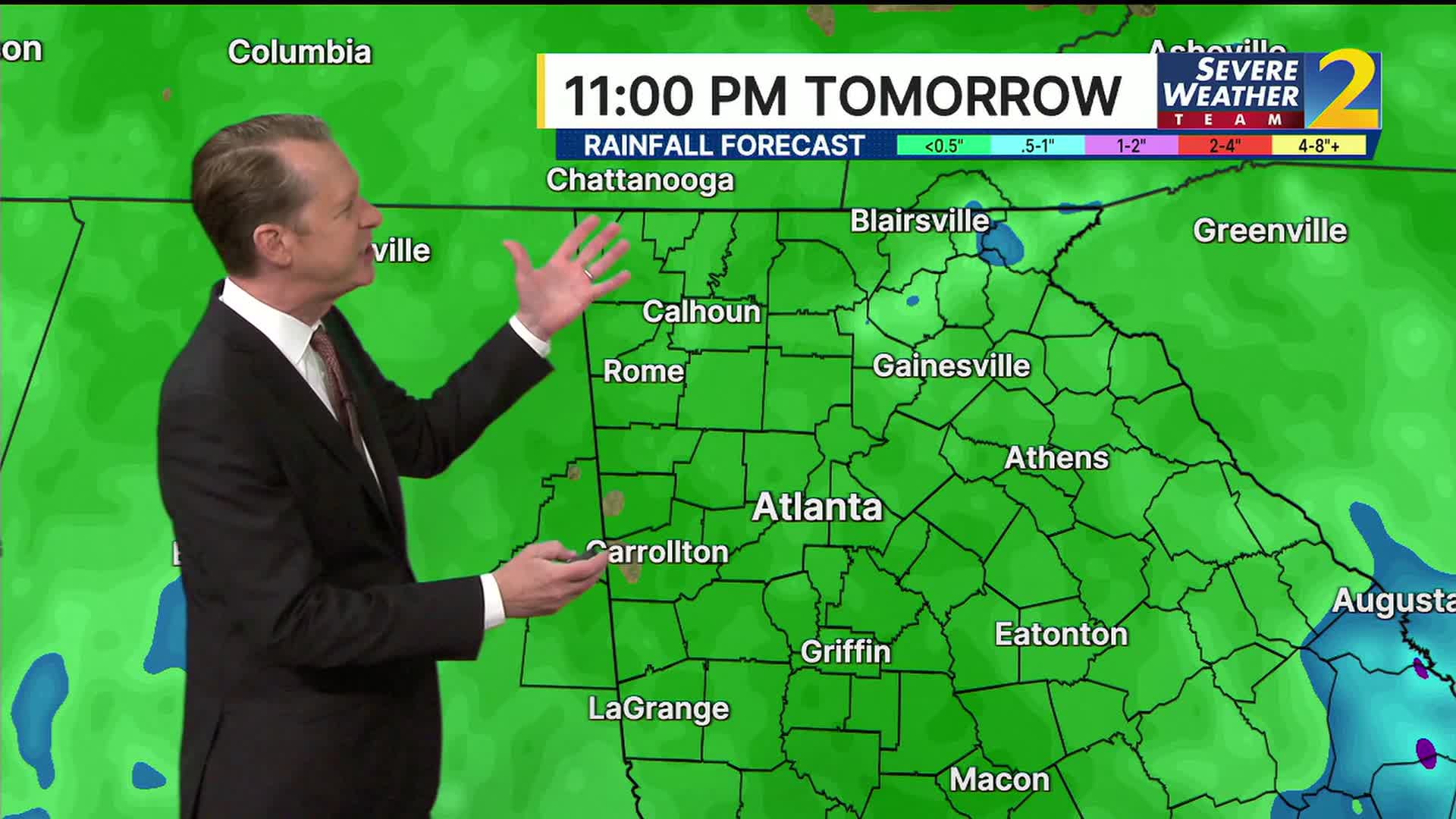 Storms, heavy rain in parts of north Georgia