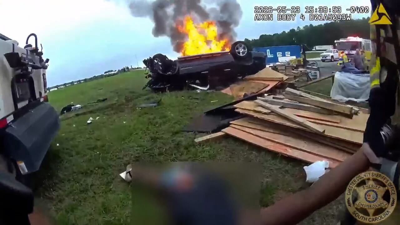 SC deputy saves woman from burning vehicle on interstate