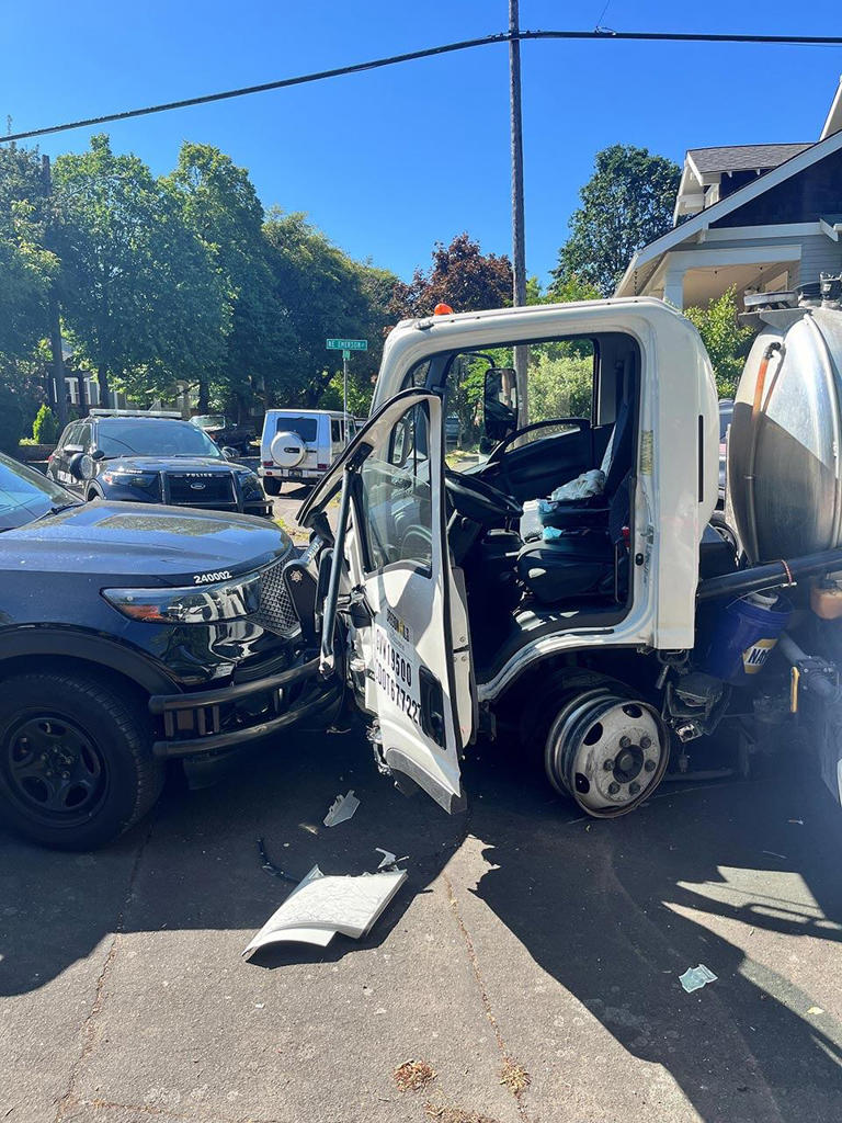 Police: Suspect in stolen oil tank truck hit patrol cars, other ...
