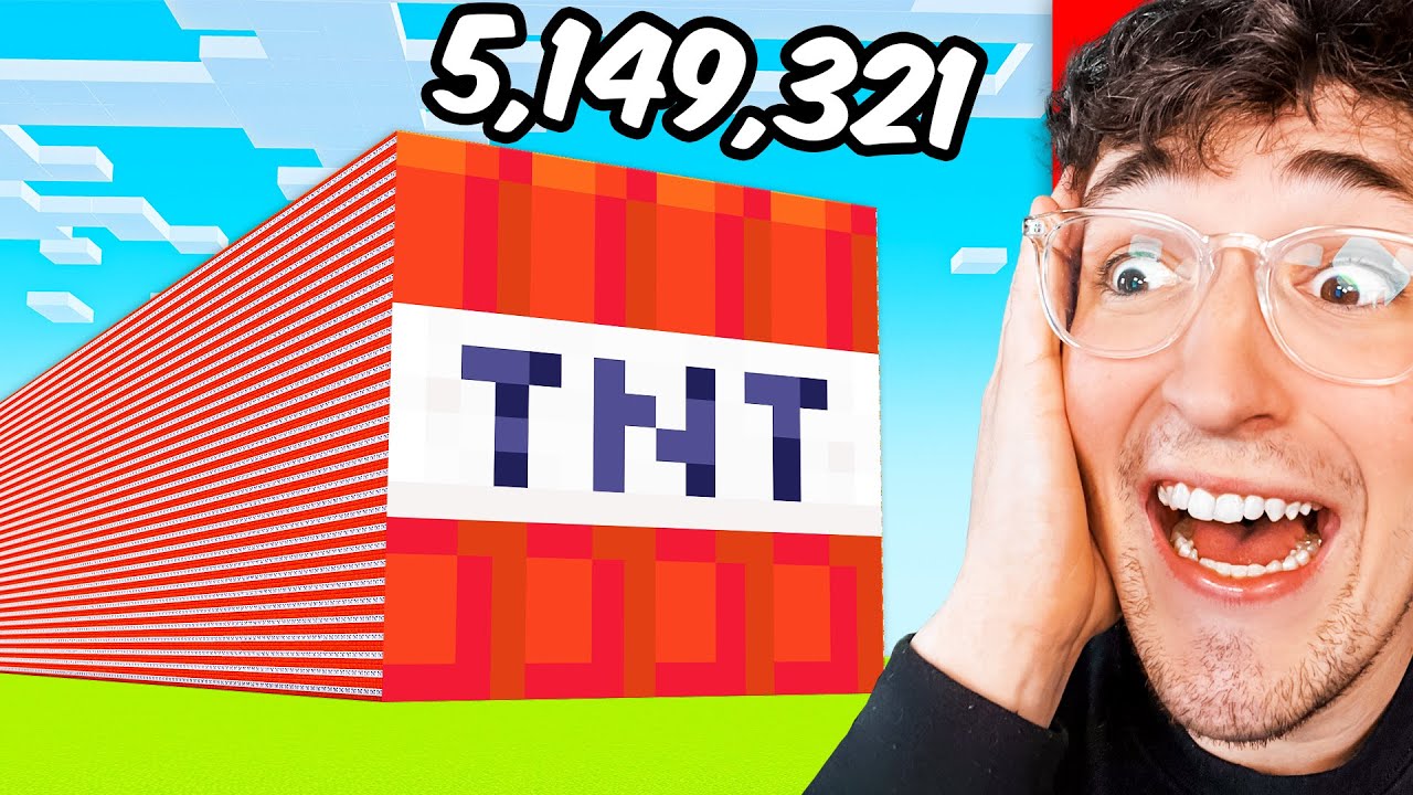 Blowing up 5,149,321 TNT to break a Minecraft record