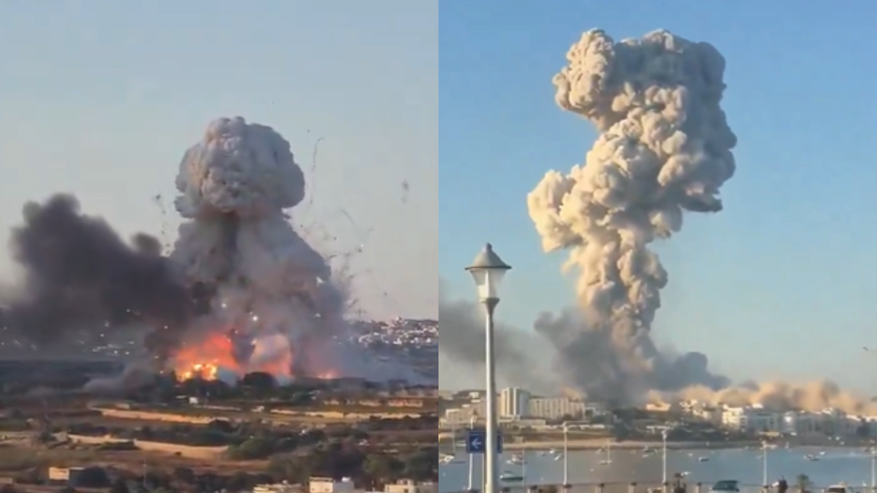 Watch: Massive explosion rocks Malta fireworks factory, smoke tower ...