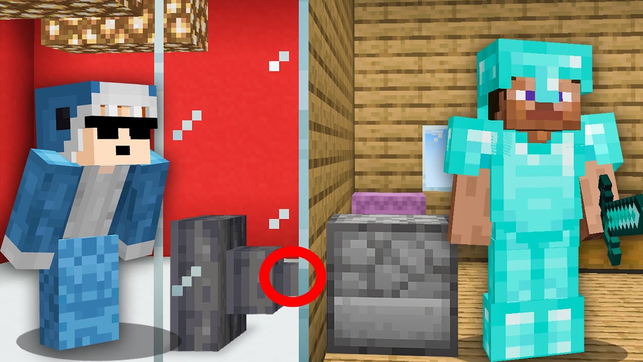 I made secret rooms in his Minecraft house