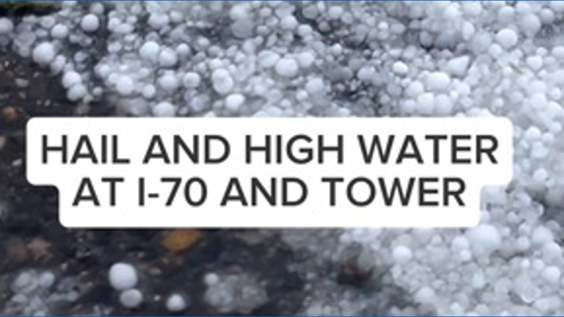 Hail covers ground near Denver International Airport