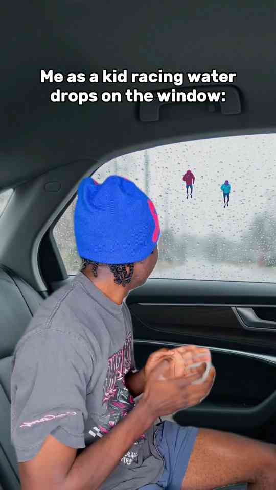 Watching raindrops race as a kid