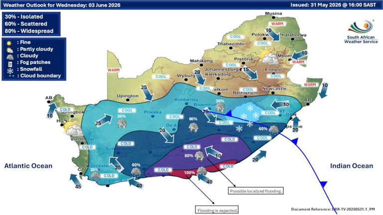 Western Cape braced for another severe cold front