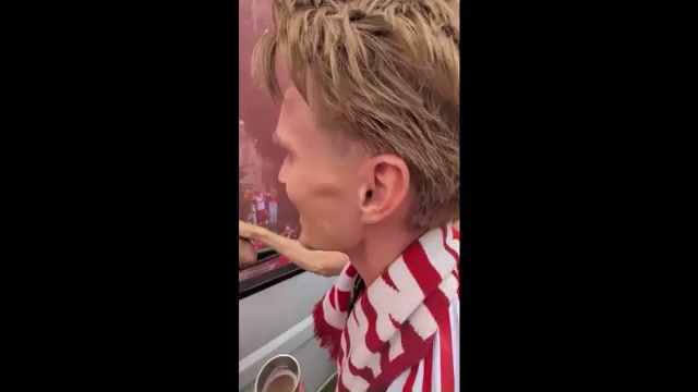 Arsenal’s Ødegaard accidentally hits police officer on head with ball