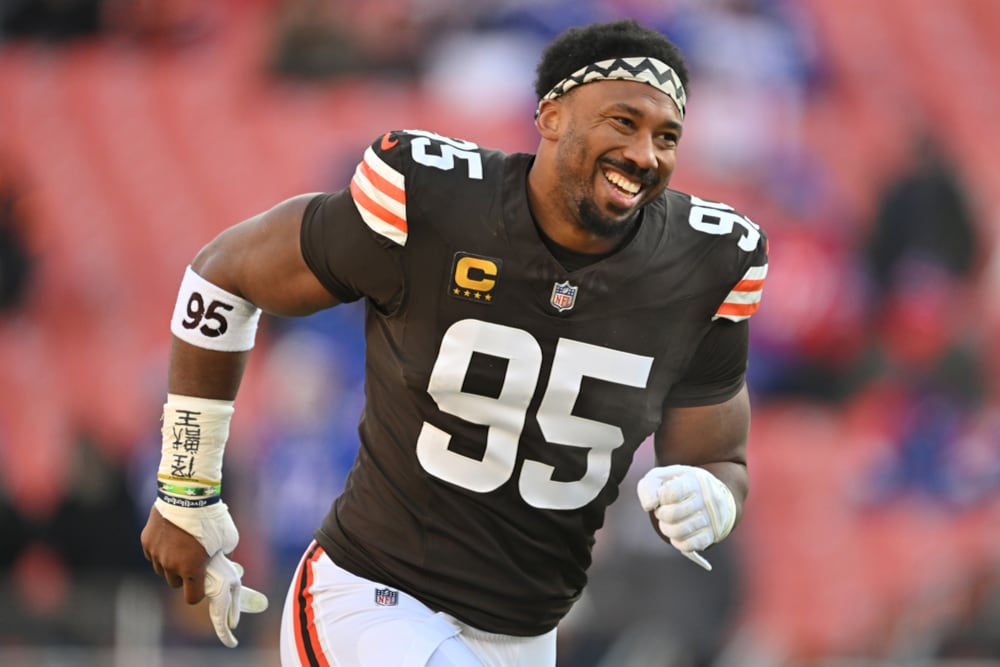 Reports: Browns trading star Myles Garrett to Rams, receiving Dayton ...